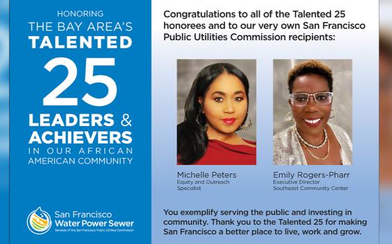Two SFPUC Employees Honored in Sun-Reporter Talented 25